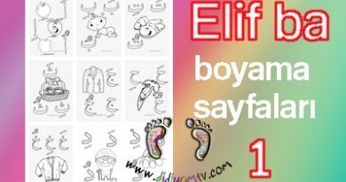 Elif Ba Boyama 1 - Hareke Boyama Sayfaları - Didiyom Tv