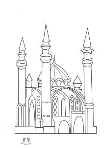 Cami Boyama Sayfası - Mosque Coloring - Cami Çizimi - Didiyom Tv