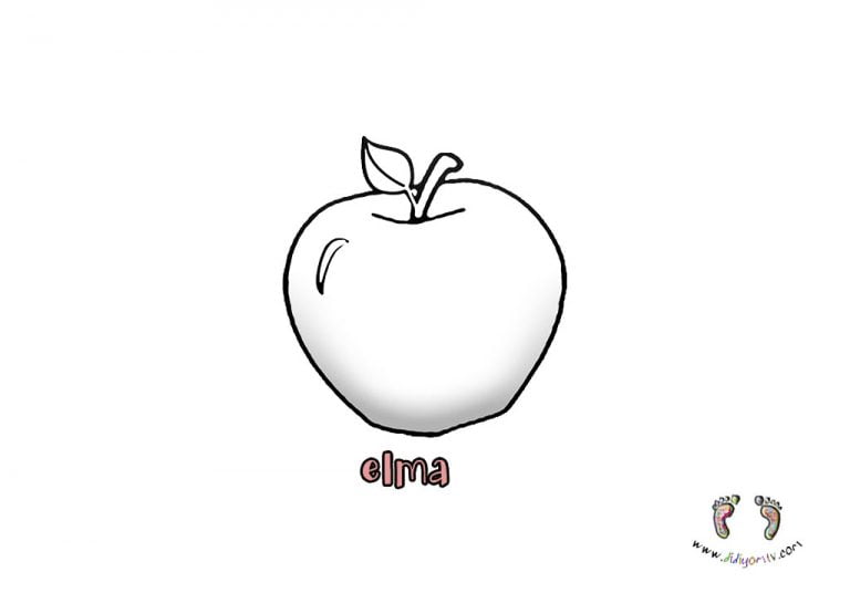 Kırmızı elma boyama - kırmızı meyve ve sebze - apple coloring