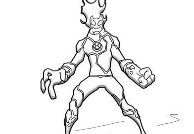 Ben 10 Heat Blast Coloring Pages